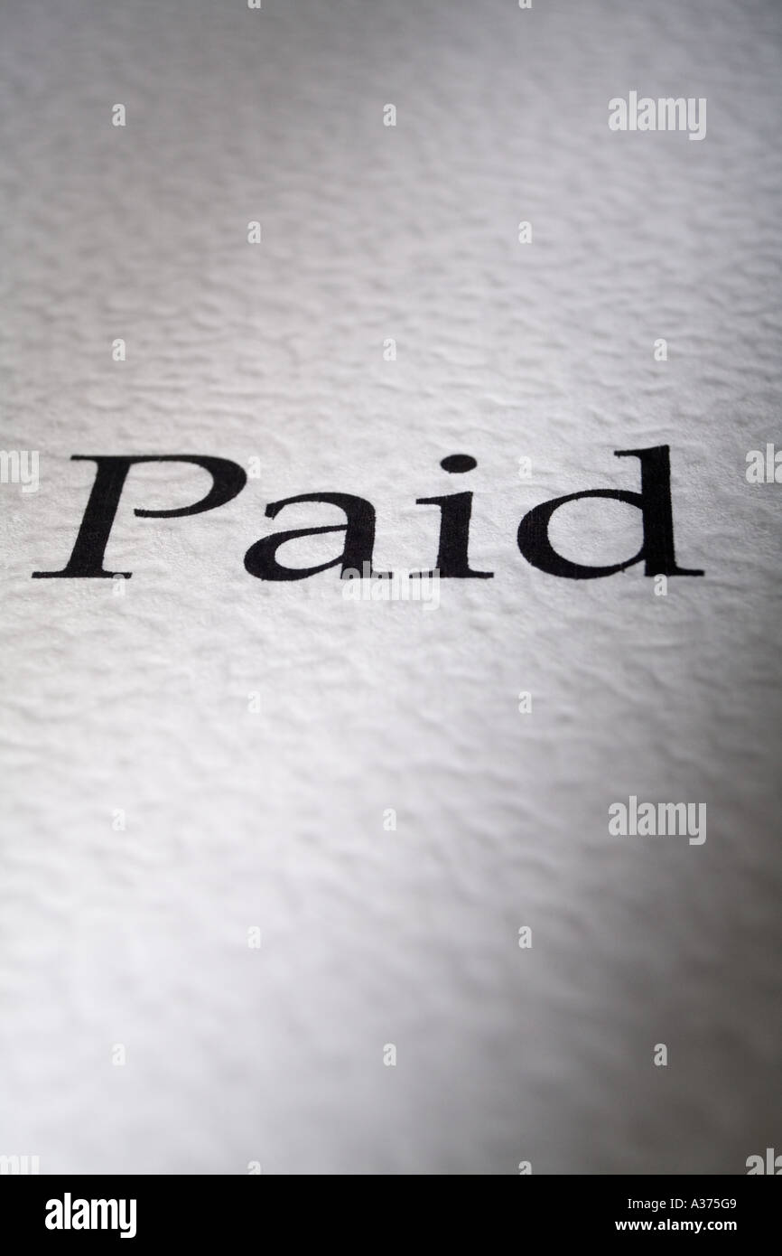 Paid word hi-res stock photography and images - Alamy