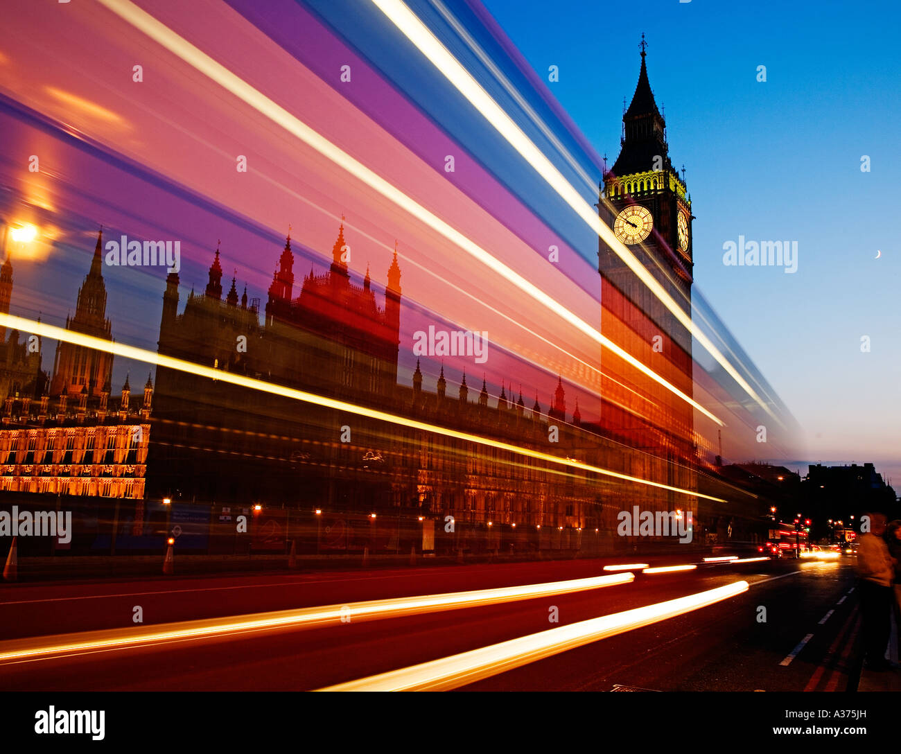 Red Bus On Westminster Bridge London UK Stock Photo - Alamy