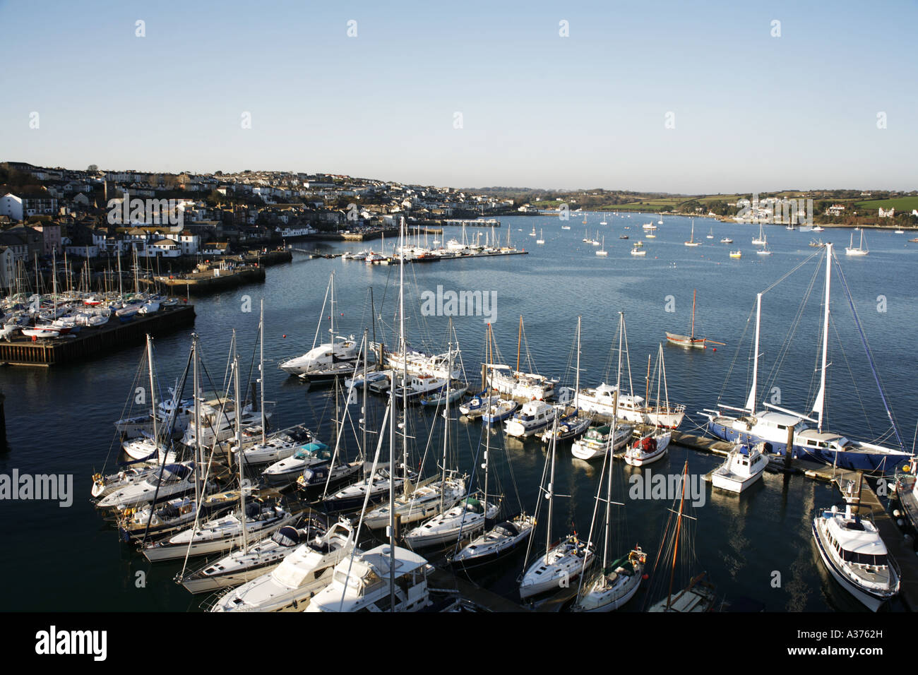 Falmouth Cornwall Aerial View from the top of the viewing tower at the ...