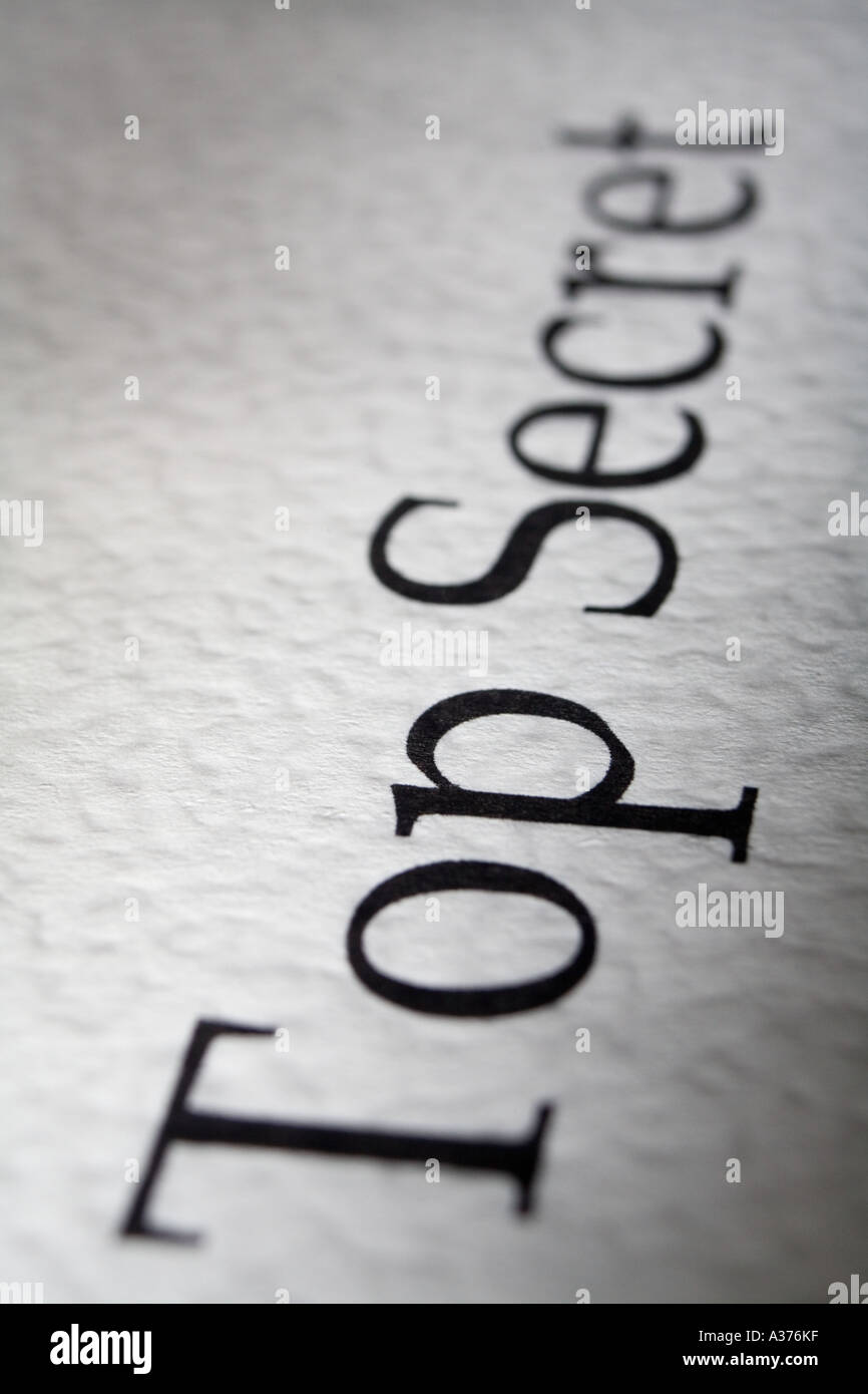 the word top secret printed on to texture paper Stock Photo - Alamy