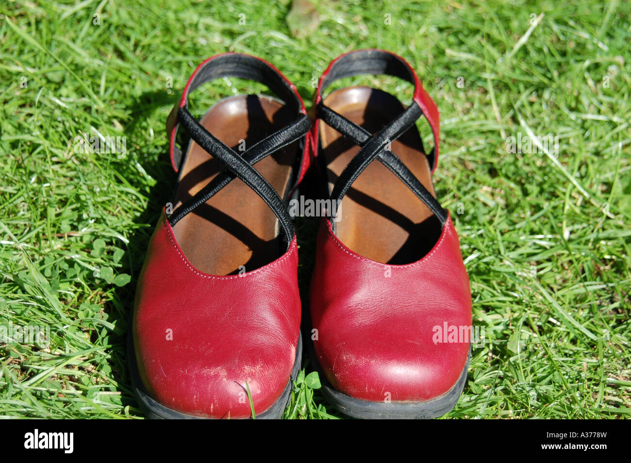 Her favourite red leather shoes Stock Photo - Alamy