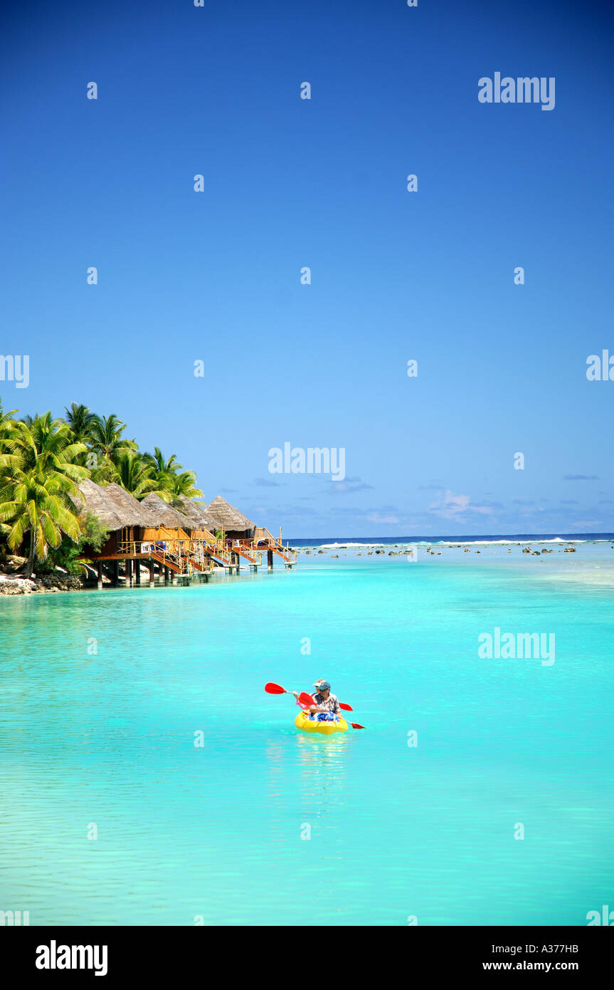 A canoe is the perect way to see Aitutaki lagoon in the Cook Islands ...