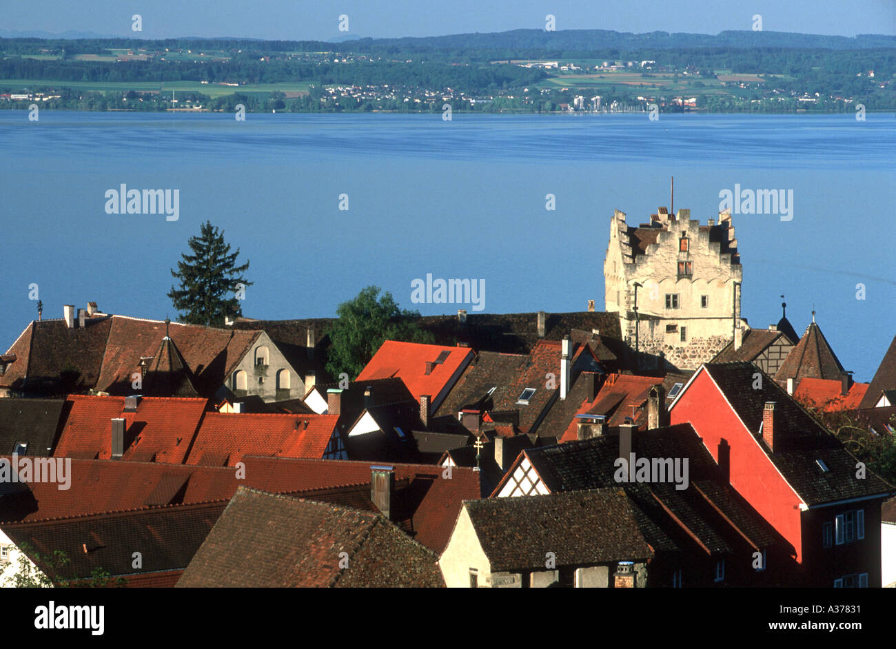 Meersburg town and castle with Swiss lakeshore, Meersburg Lake ...
