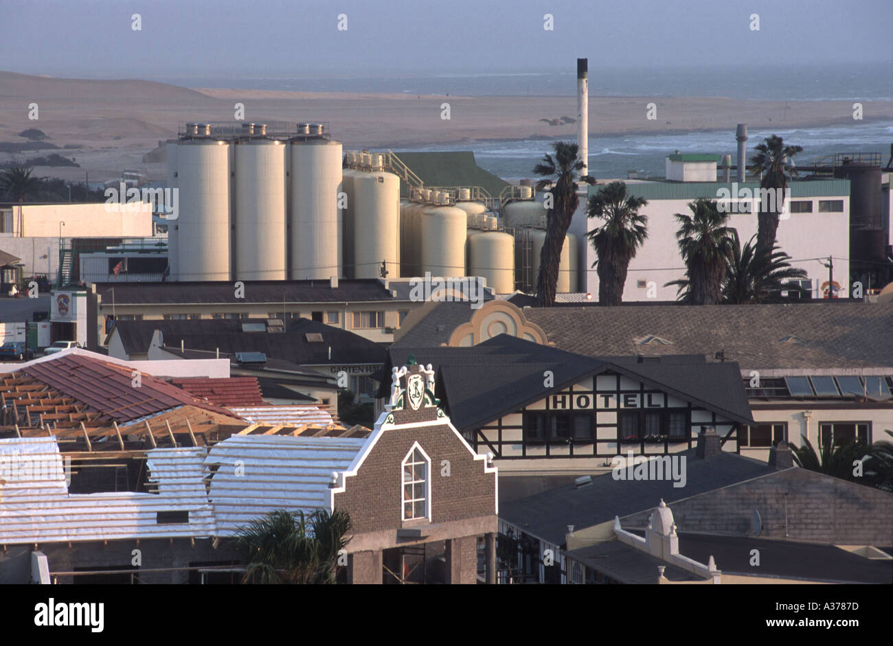 Swakopmund city and Brewery from Damara Tower Namibia 2000 Stock Photo ...