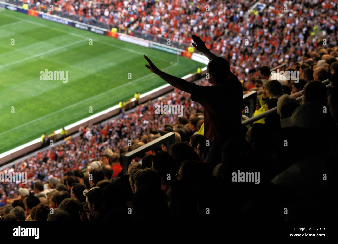 Manchester United supporters during a match against Fullham Stock Photo ...