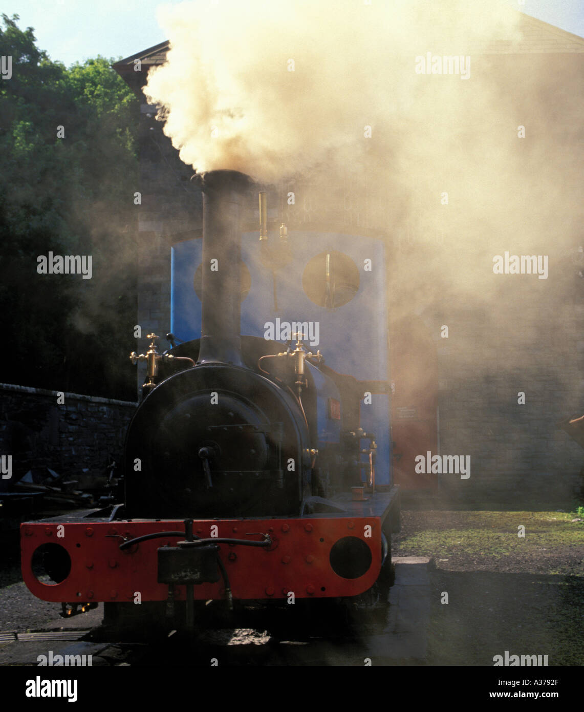 Steam train in Llanberis slate museum Wales Stock Photo - Alamy