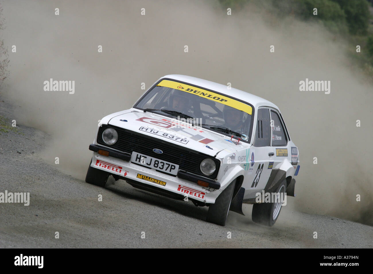 a ford escort mk2 rally car kicks up the dust Stock Photo - Alamy