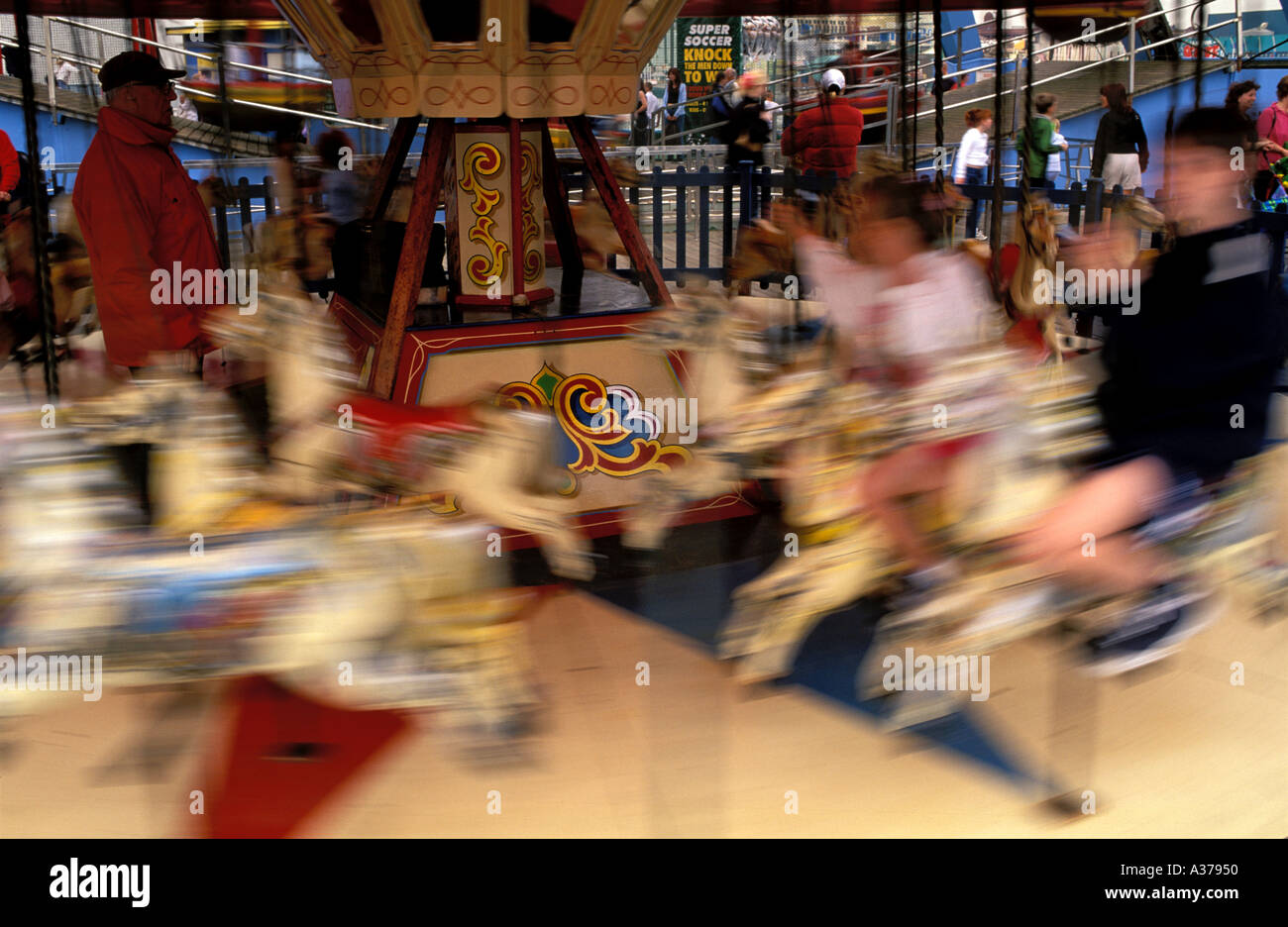 Merry go round in Blackpool England Stock Photo - Alamy