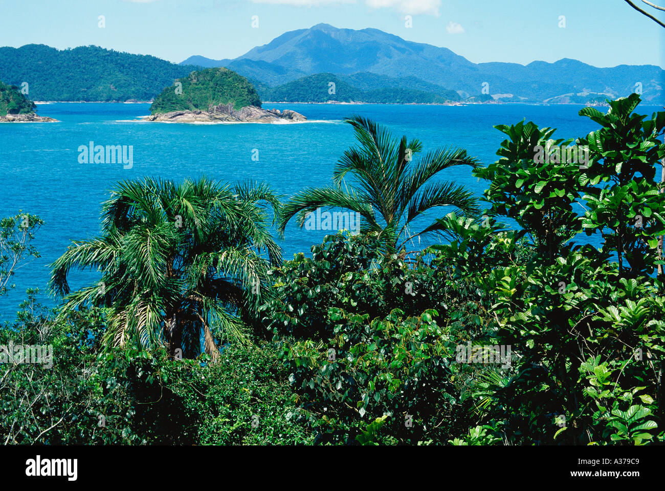 Inlet of the Atlantic Ocean bordered by the Serra do Mar mountain range ...