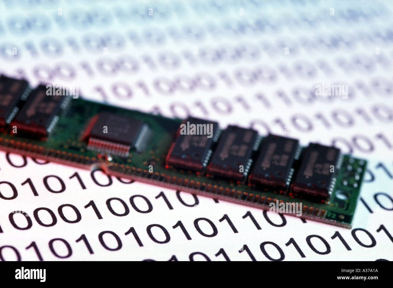 Binary code numbers and Memory on white background Stock Photo - Alamy