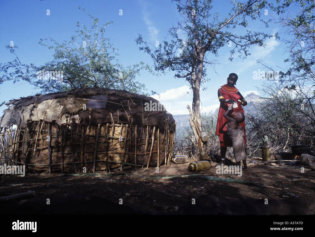 A Samburu village near Maralal Northern Kenya Stock Photo - Alamy