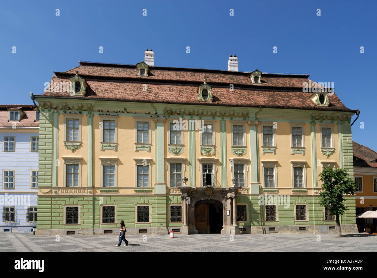 Brukenthal Palace (1788) late baroque style at Piata Mare, Sibiu ...