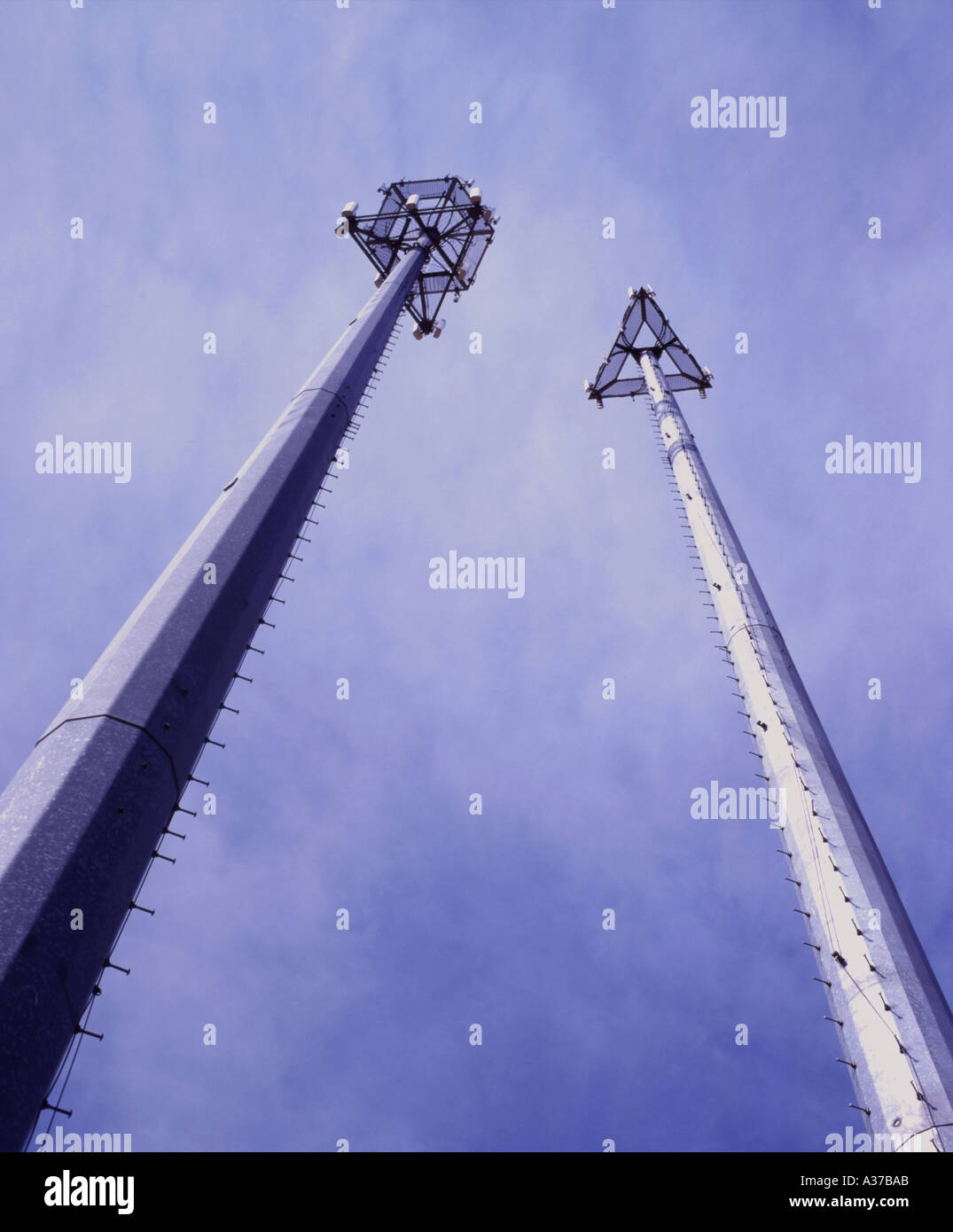 Twin Telecommunication Towers Stock Photo - Alamy