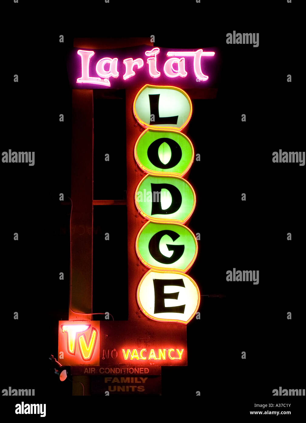 Neon hotel sign Stock Photo - Alamy