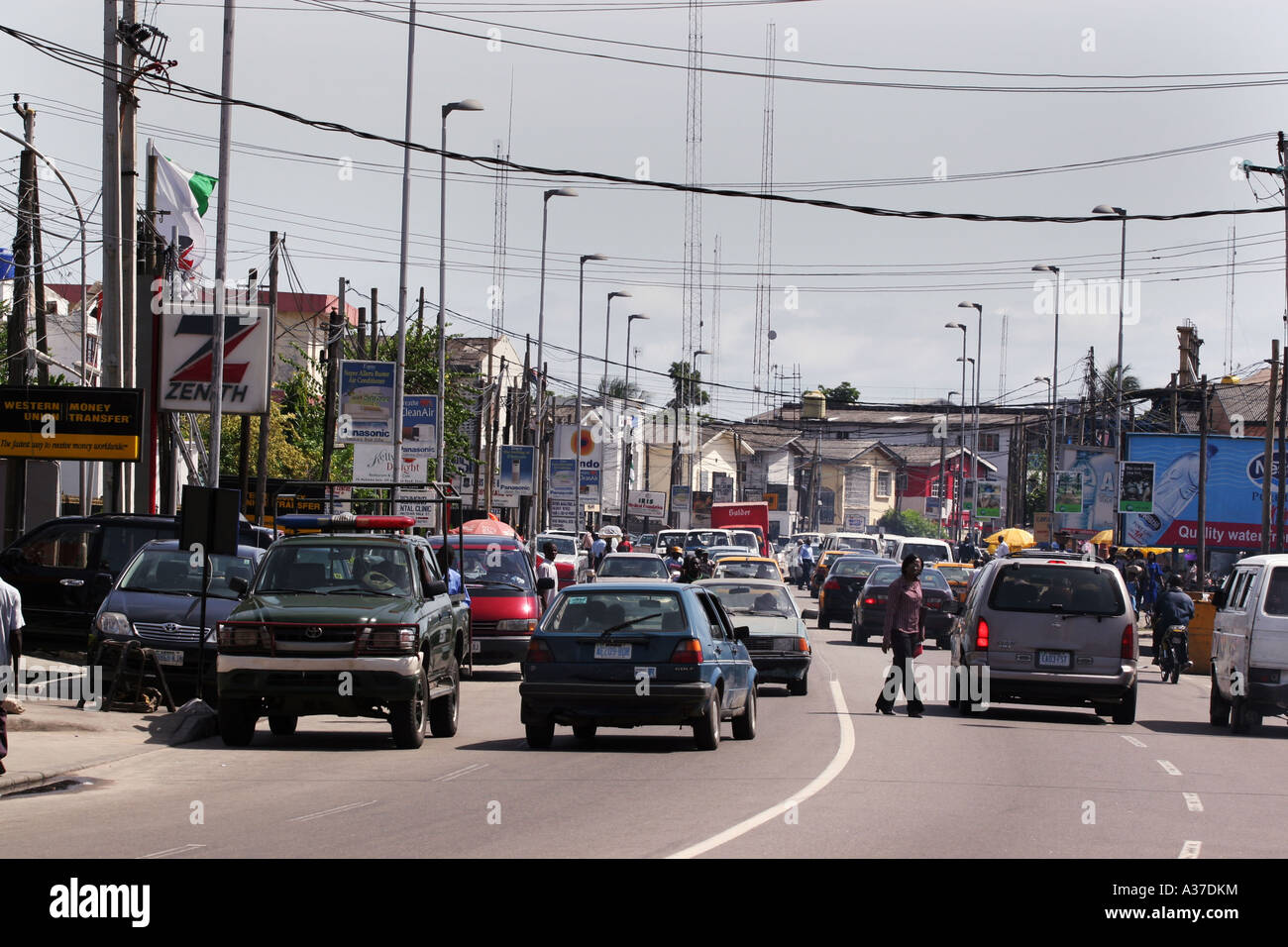Busy street scene in Lagos city, Nigeria, West Africa Stock Photo - Alamy