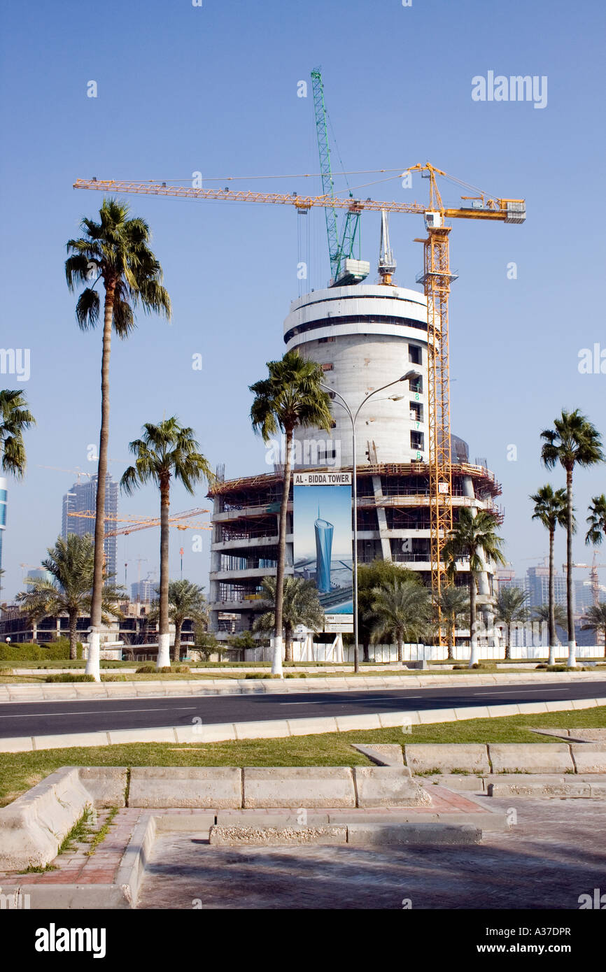 The Corniche in Doha Qatar with the construction of new business ...