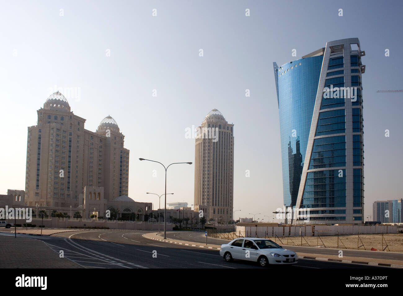 The new business district of Doha Qatar Modern Hotel Buildings Stock ...