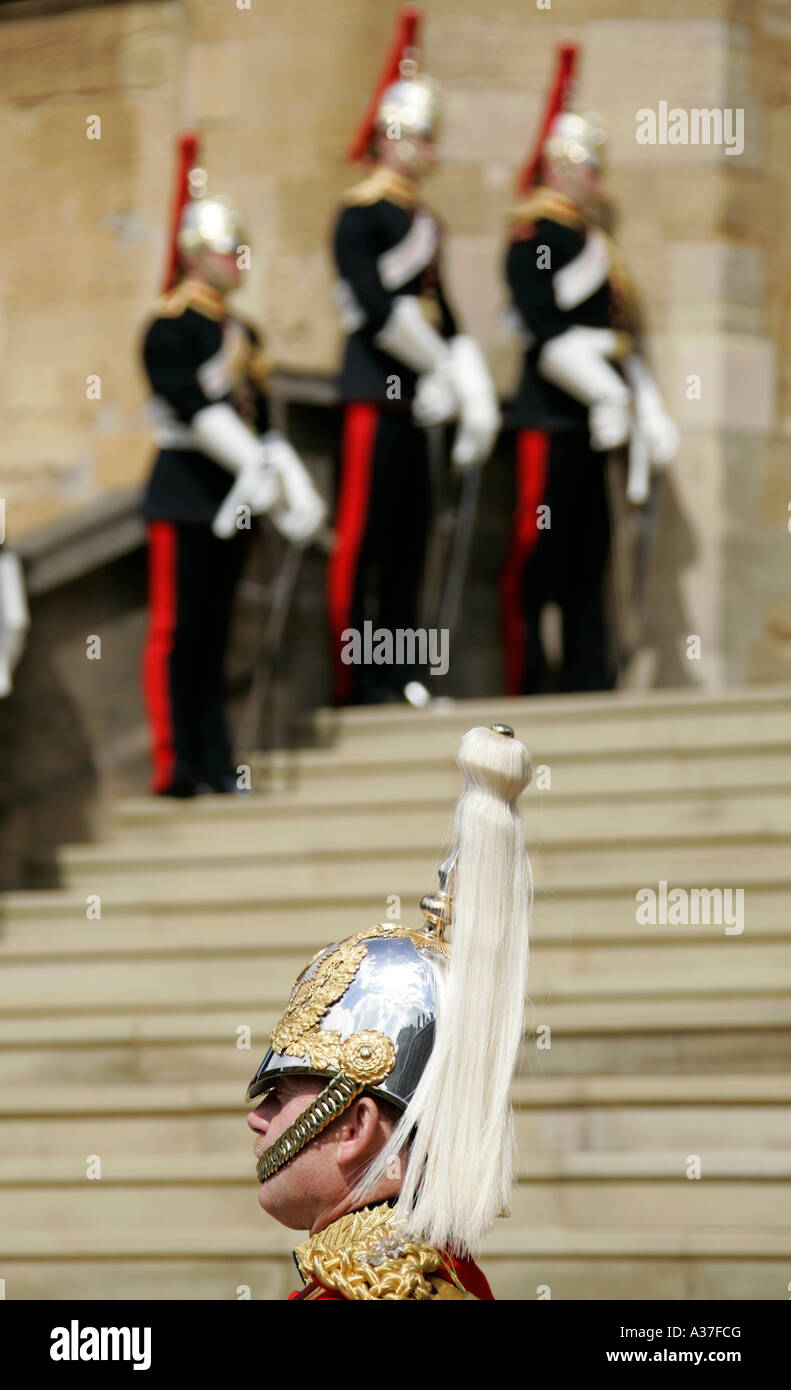 ROYAL HONOUR GUARD ON STEPS OF ST GEORGE S CHAPEL IN THE GROUNDS OF ...