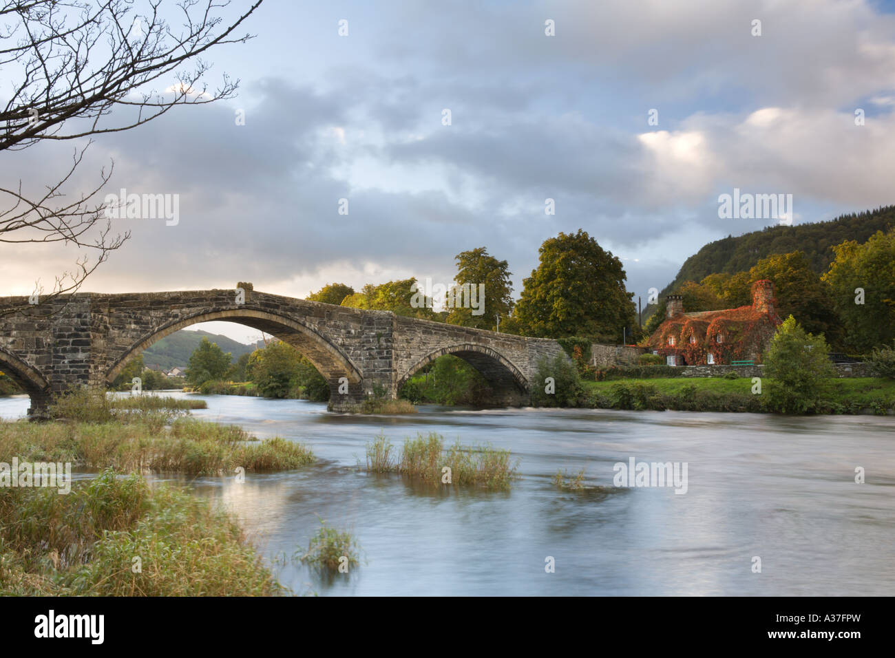 The beautiful Llanrwst Bridge, Conwy Valley, Wales, UK Stock Photo - Alamy
