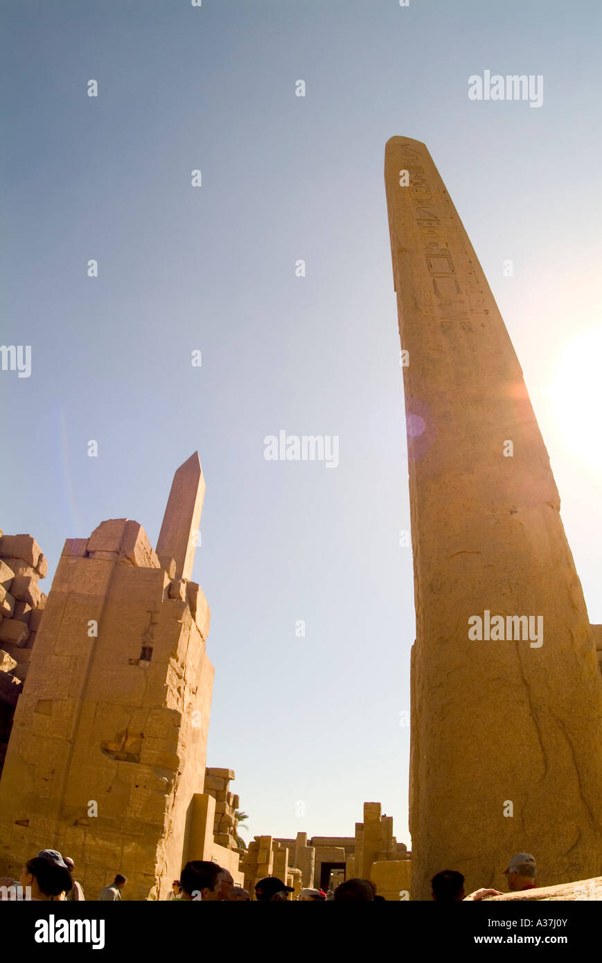 Karnak Temple two obelisks inside third pylon Karnak Egypt North Africa ...