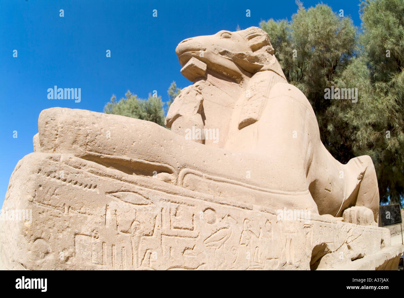 Karnak Temple ram-headed sphinx first pylon Karnak Egypt North Africa ...