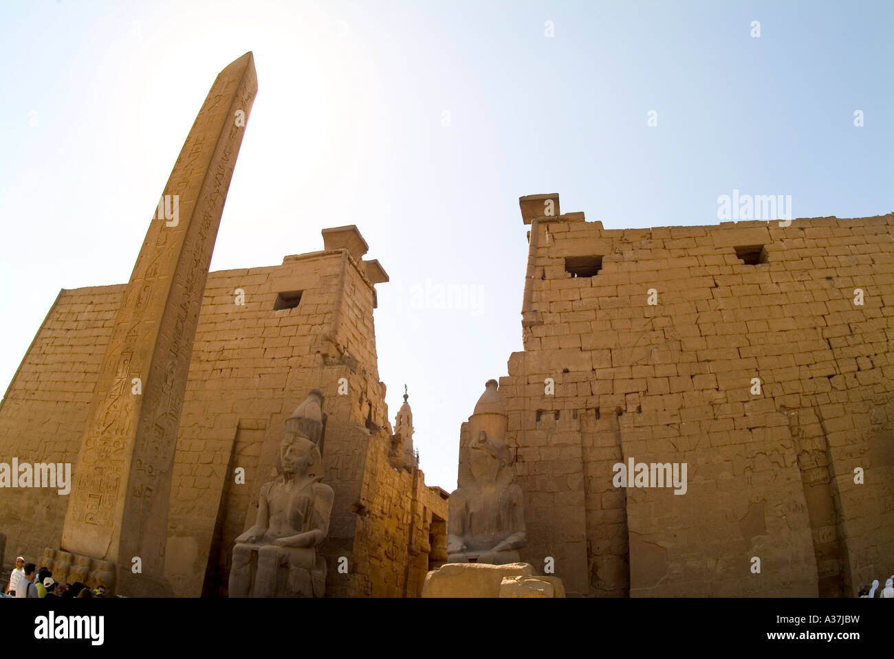 Luxor Temple Thebes front side view facing entrance pylon Ramses II two ...