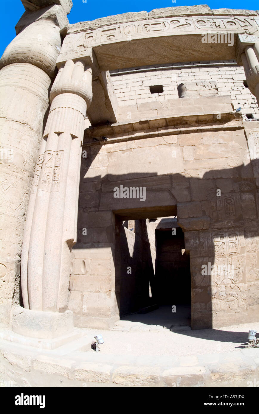Luxor Temple first court of Ramses II with the portico of the temple of ...
