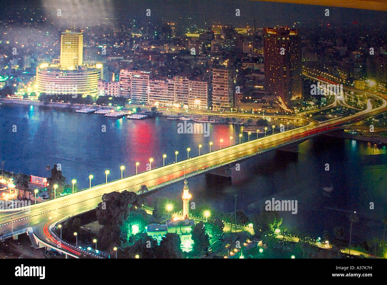 Reportage Cairo night view photo digital copy airport wall photo Luxor ...