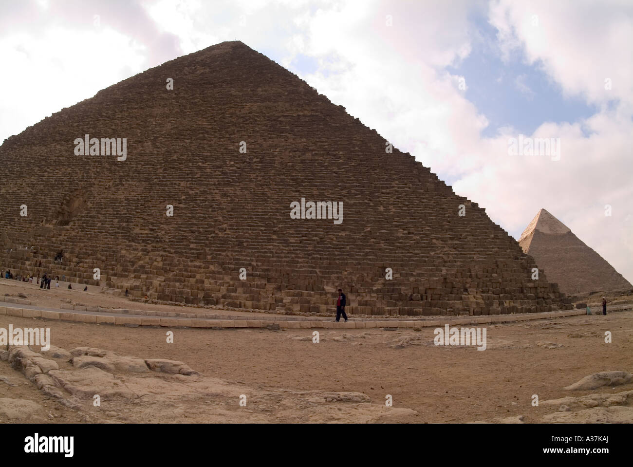 Giza pyramid Khufu Cheops pyramid Khafre in background funerary complex ...