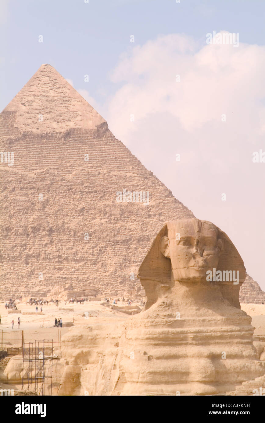 Giza pyramid Khafre Chefren plateau front view facing entrance to ...