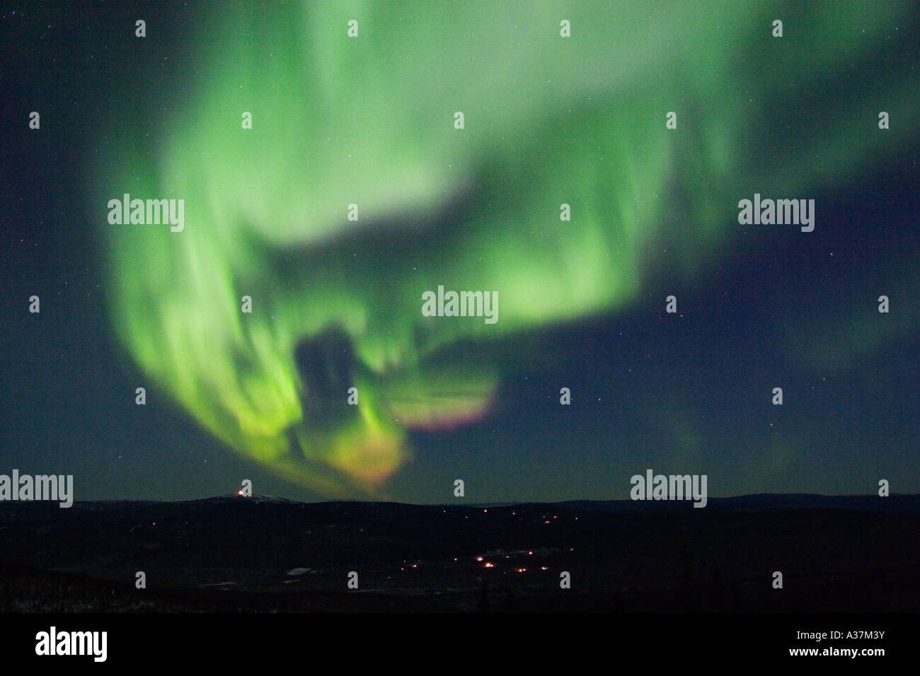 Active splitting arc of northern lights Stock Photo - Alamy