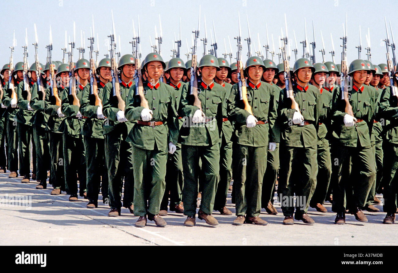 Peoples Liberation Army Training In Tianjin In China Stock Photo - Alamy
