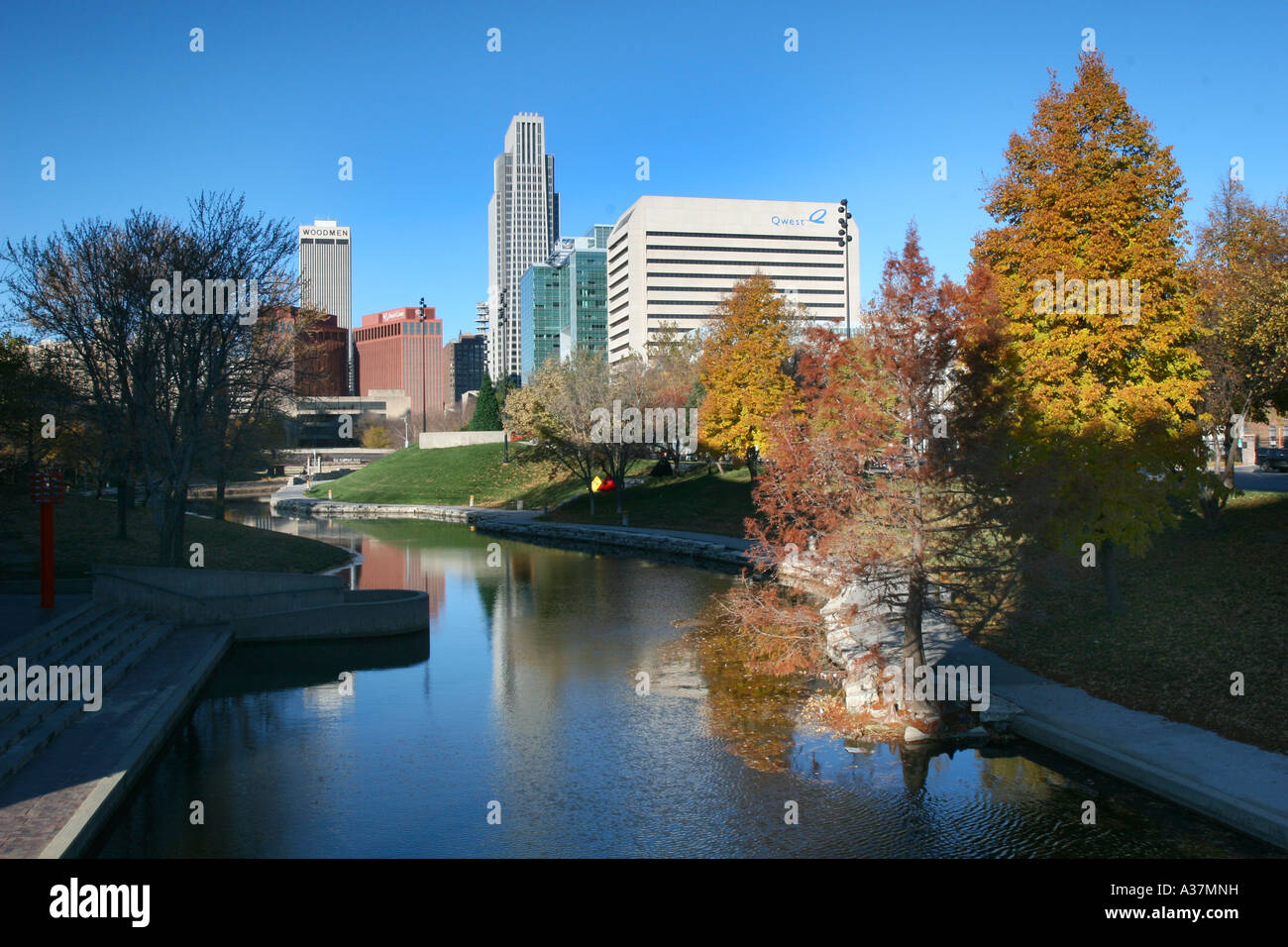 Autumn view of Downtown Omaha from the Gene Lahey Mall Stock Photo - Alamy