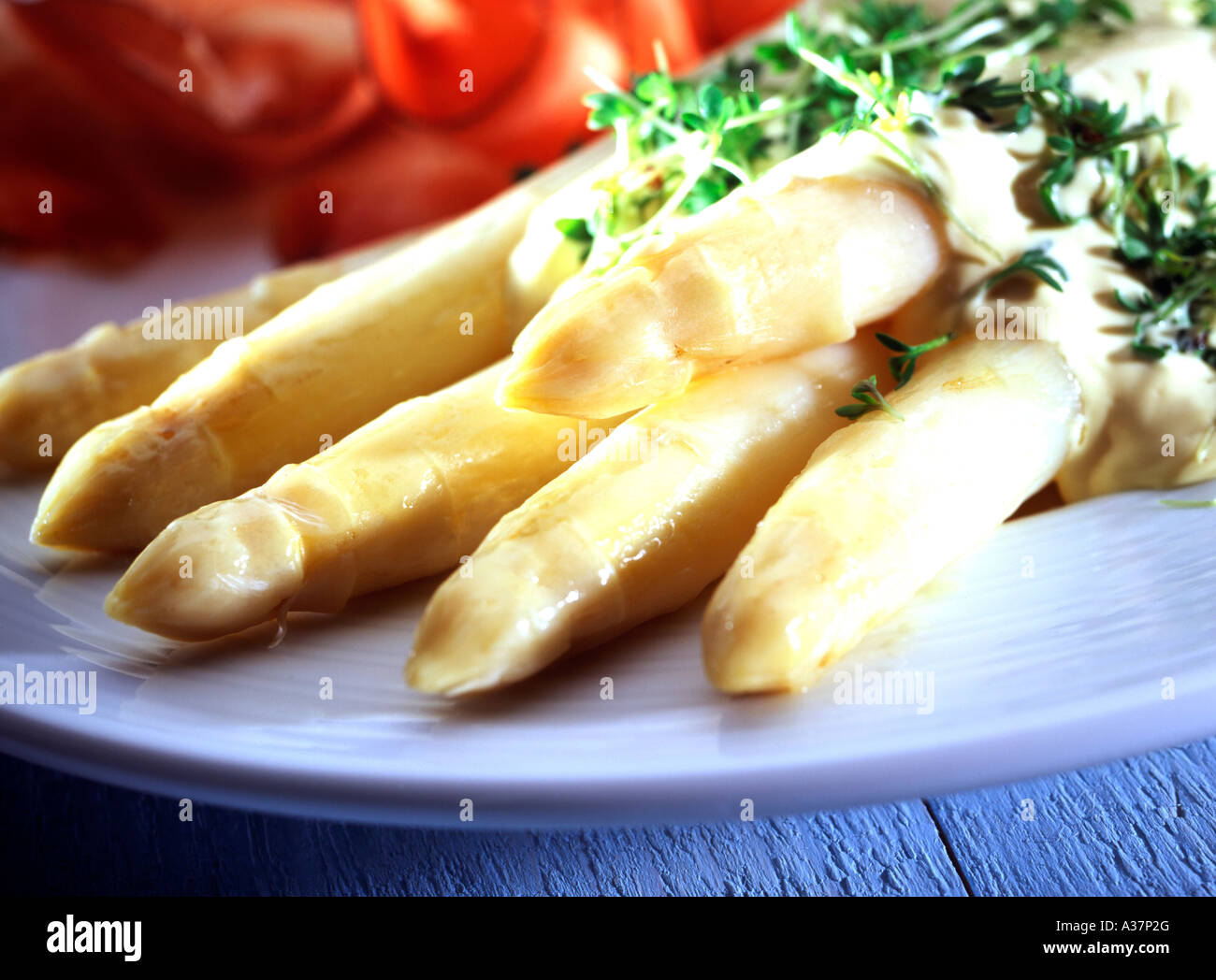 Spargel mit Schinken, Asparagus Meal on Plate White Asparagus with Ham ...