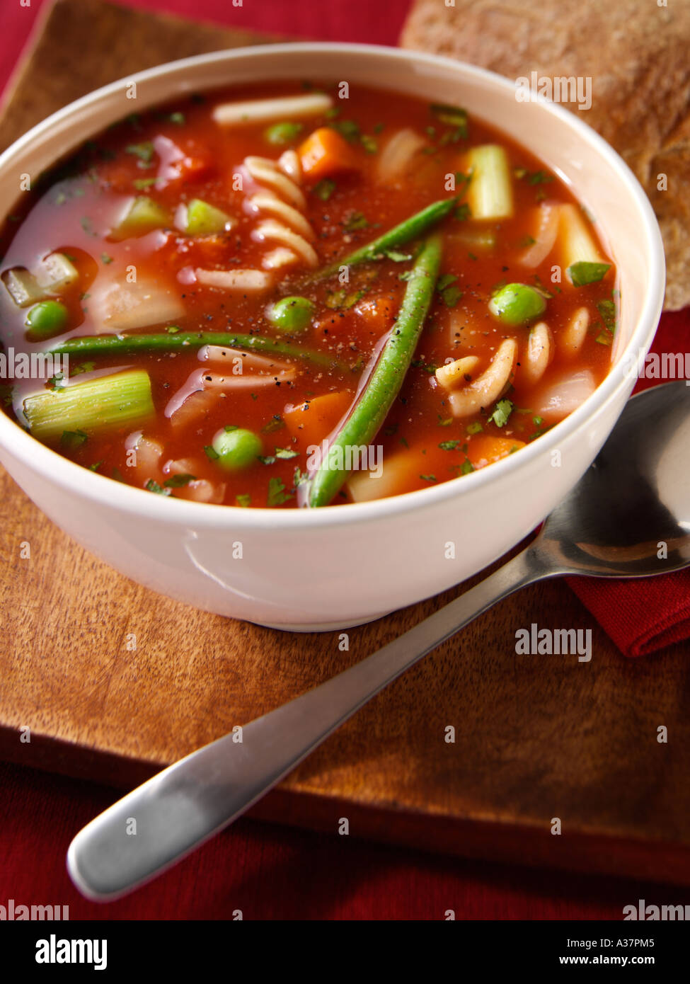 Individual portion hearty vegetable soup hi-res stock photography and ...