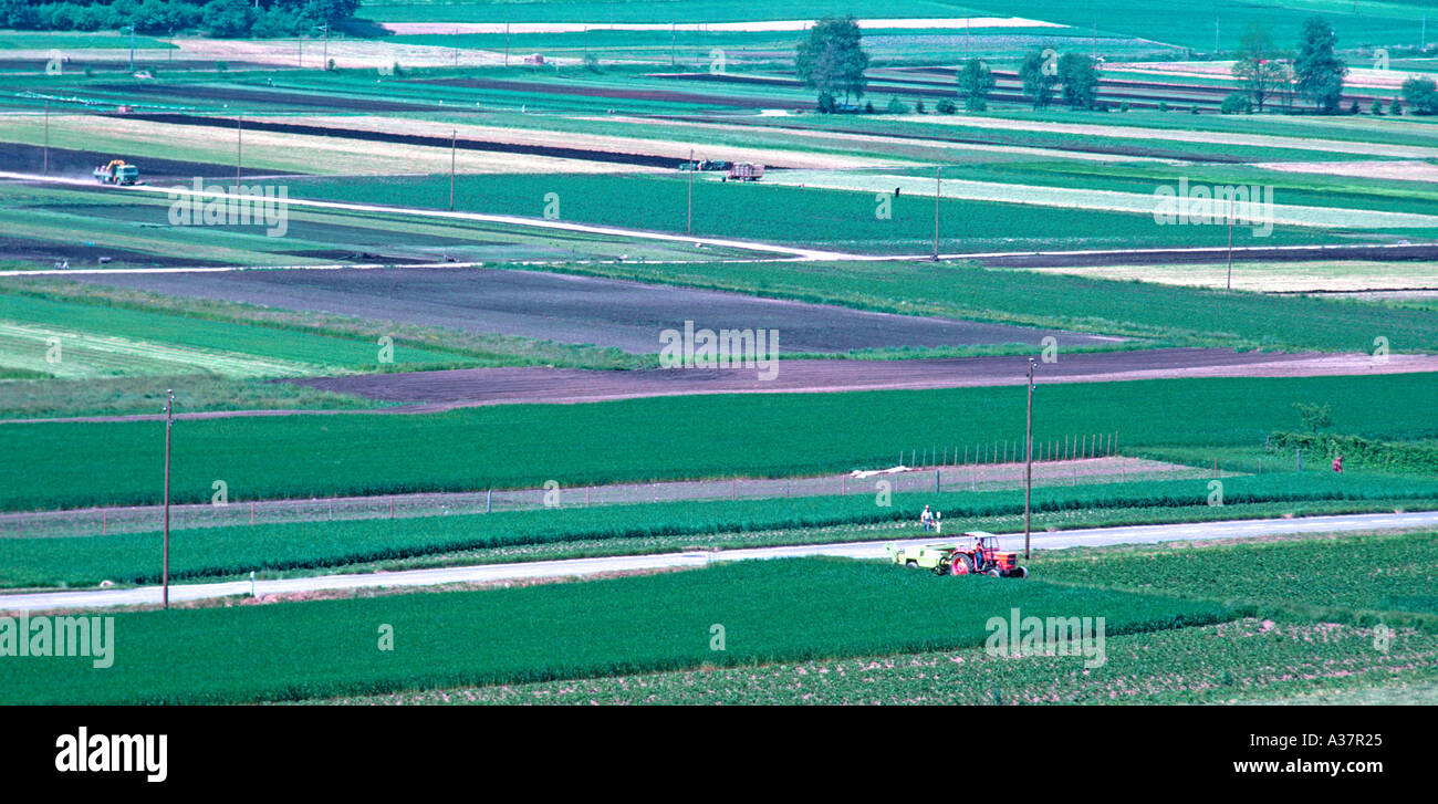 Red Tractor On Farm In Bern In Switzerland Stock Photo - Alamy