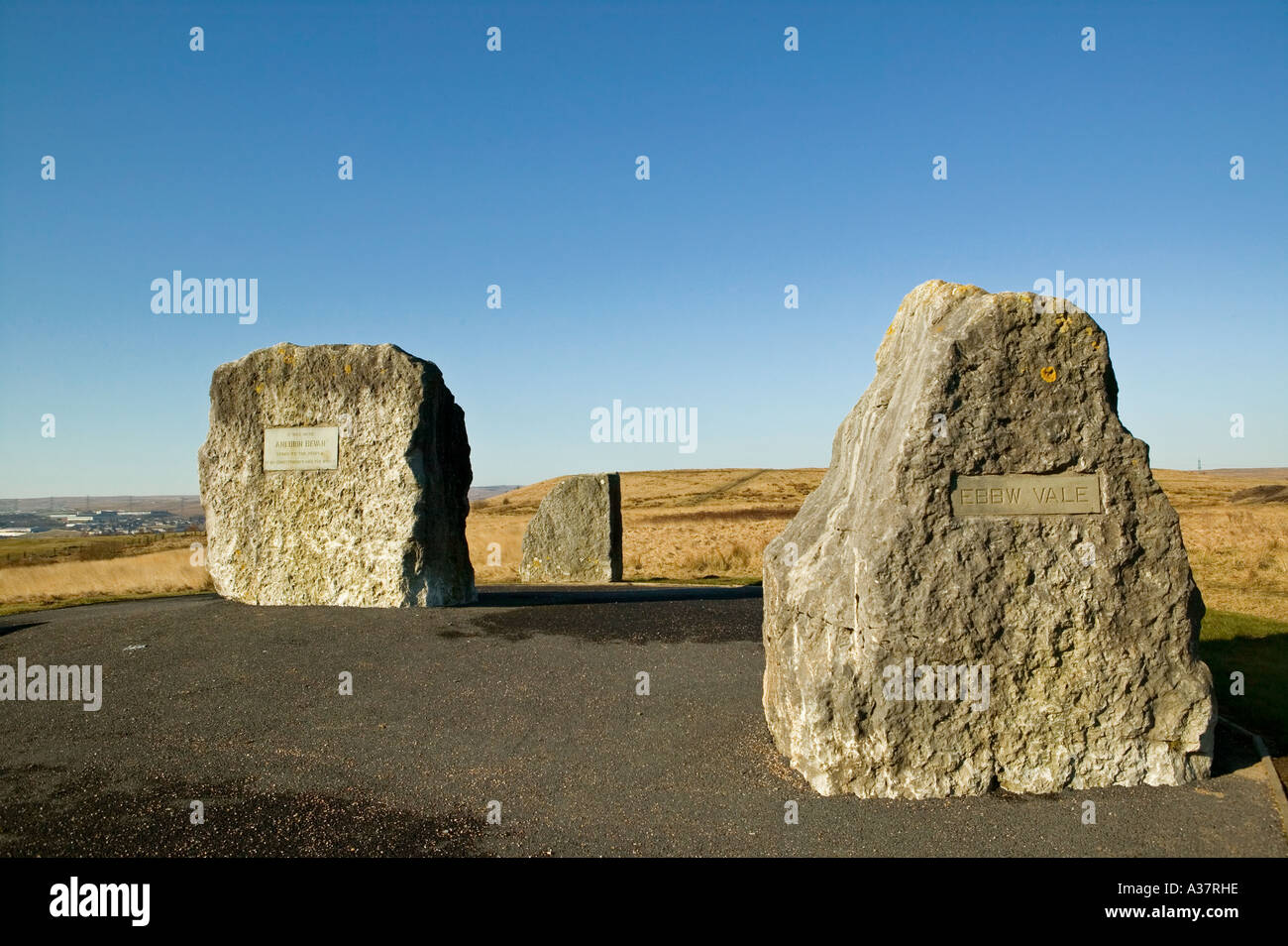 The Aneurin Bevan Memorial Stones at Bryn Serth near Ebbw Vale Wales UK ...