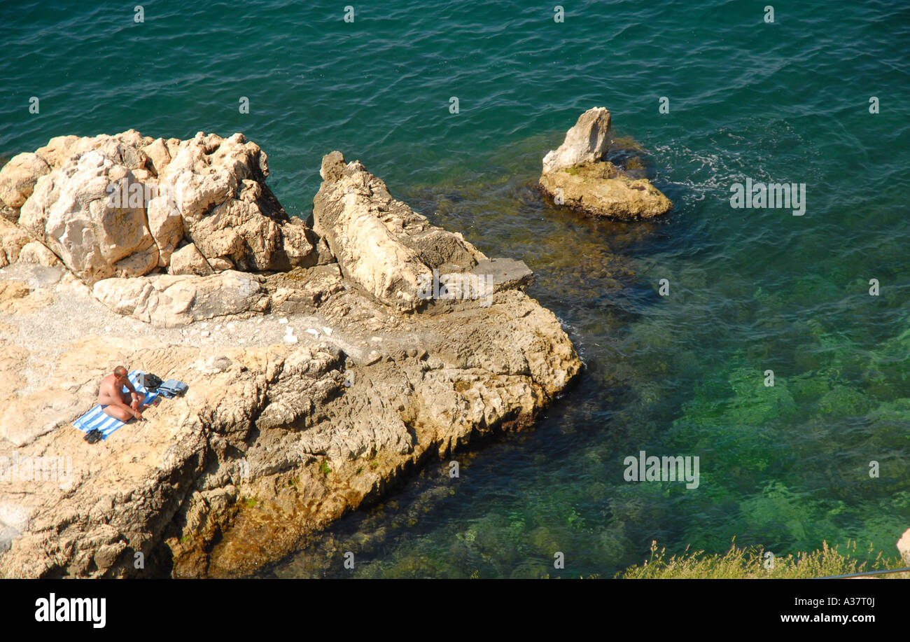 Sunbathing on the Rocks Stock Photo - Alamy