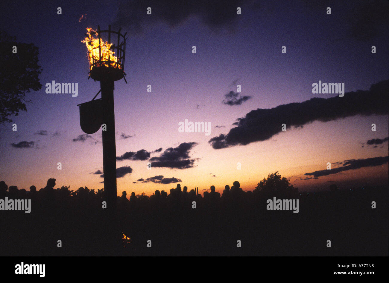 Lighting of the Armada Beacon on Windmill Hill Gravesend commemorating ...