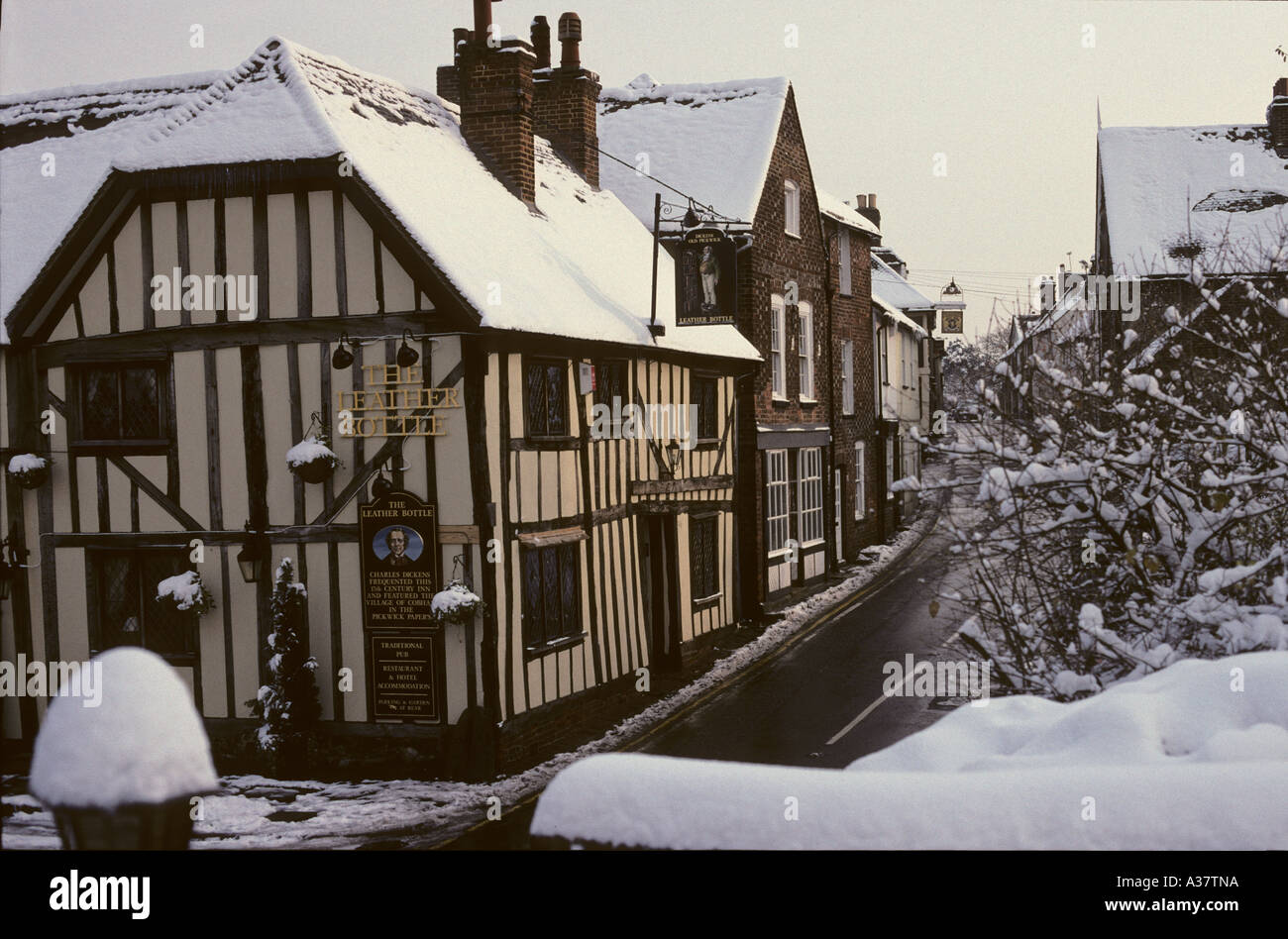 Cobham High St and The Old Leather Bottle Cobham near Gravesend Kent in ...