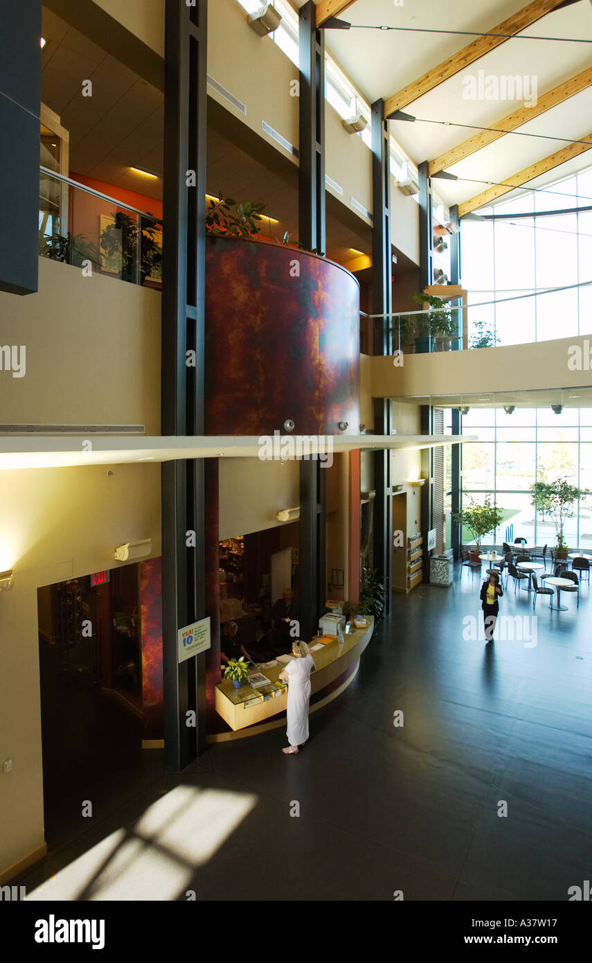 WISCONSIN Kenosha Interior of Public Museum information desk and lobby ...