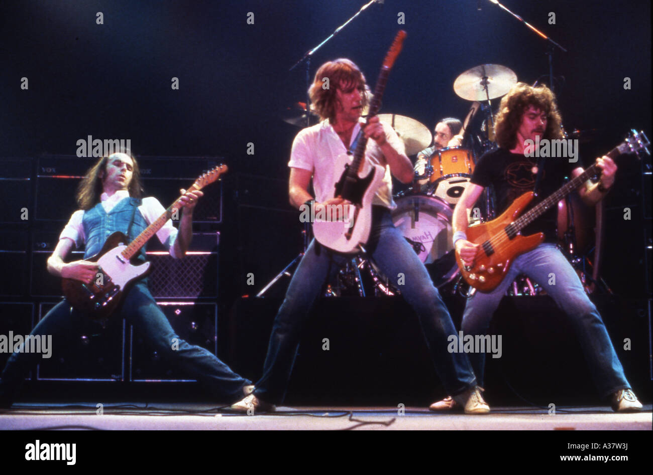 STATUS QUO about 1978 from left Francis Rossi, Rick Parfitt and Alan ...