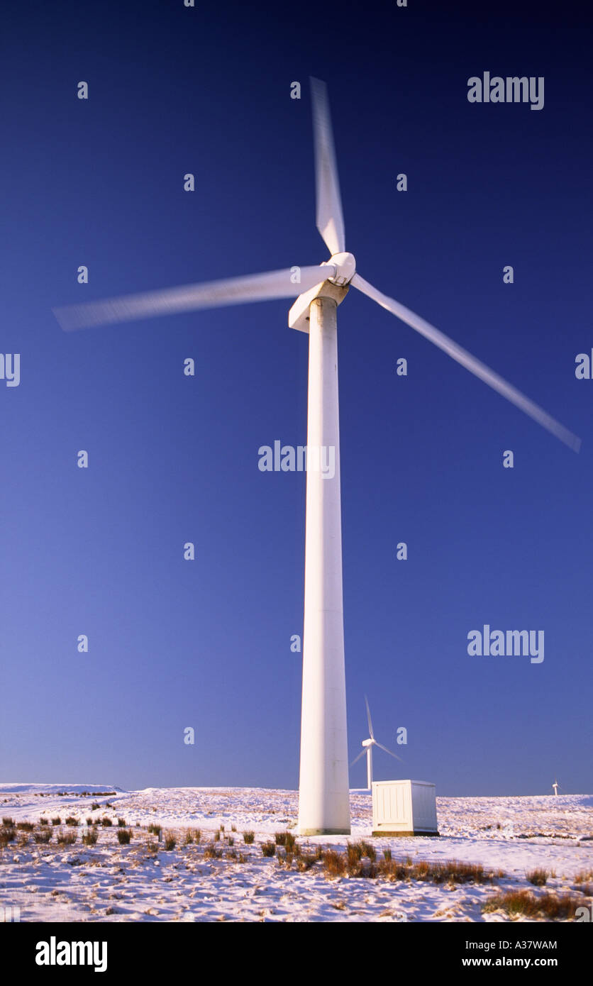 Renewable green energy Wind turbine on Hare Hill wind farm East ...