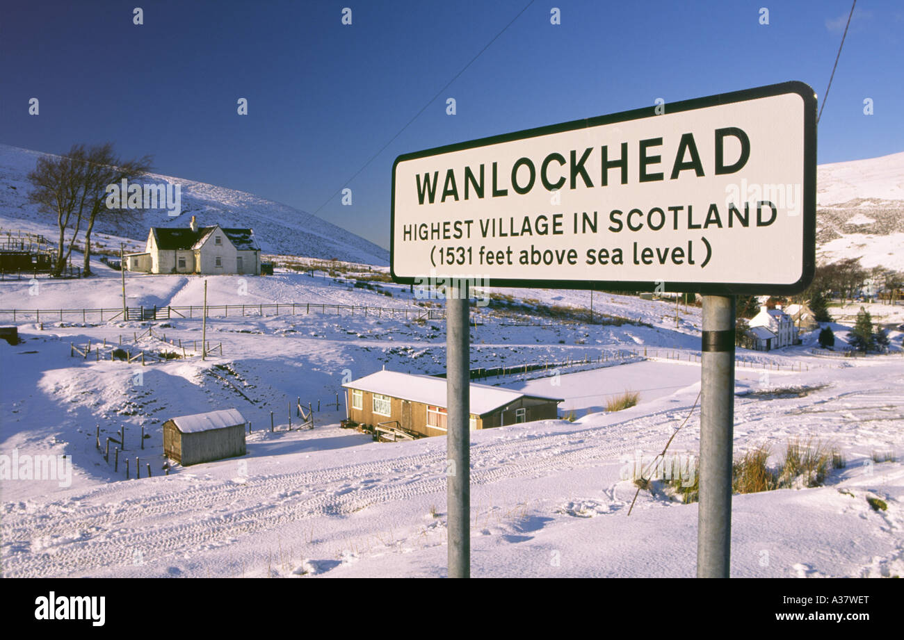 Winter snow in the Lowther Hills at Wanlockhead which was once famous ...