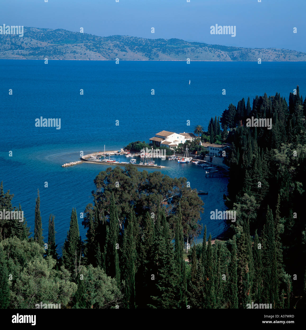 View over Kouloura, North East Coas,t Corfu, Kerkyra, Ionian Islands ...