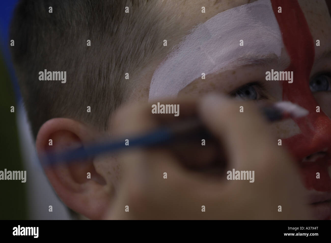 boy facepaint saint georges cross england english head face portrait ...