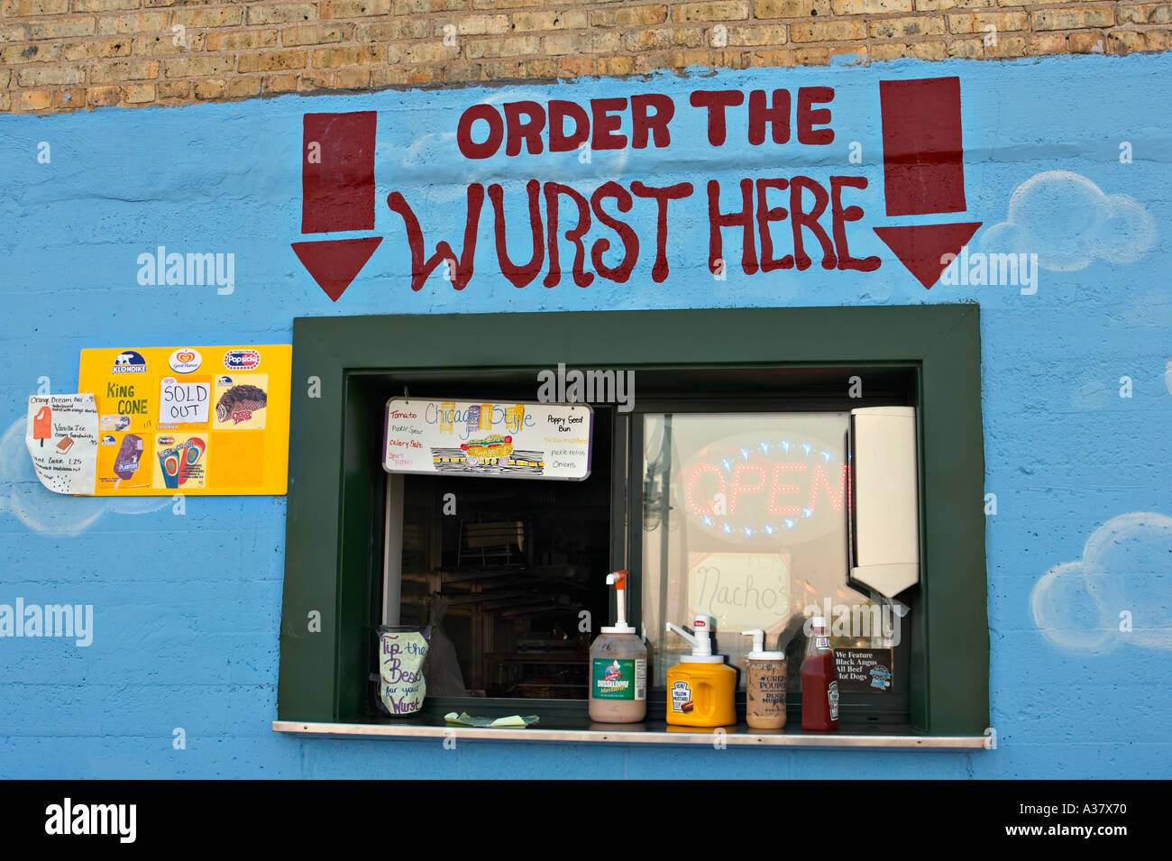 WISCONSIN Kenosha Order the wurst here sign above carry out window ...