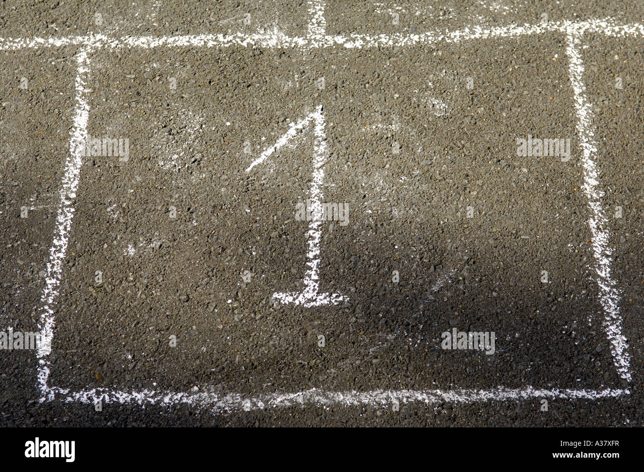 one 1 hopscotch hop skip and jump numbers chalk pavement colour color ...