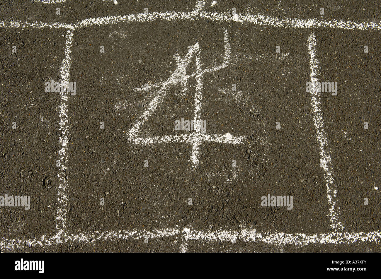 four 4 hopscotch hop skip and jump numbers chalk pavement colour color ...