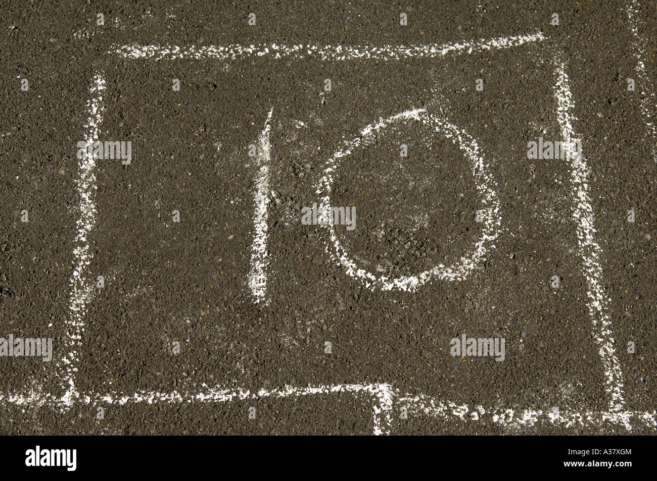 ten 10 hopscotch hop skip and jump numbers chalk pavement colour color ...